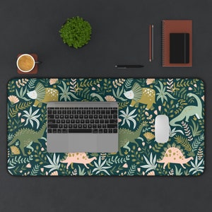 Green Dinosaur Desk Mat: Kidcore Cottagecore Deskpad - Etsy