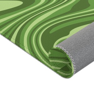 Sage Green Groovy Rug, Retro Rug, Psychedelic 70s Rug, Funky Rug, Wavy ...