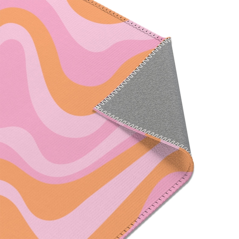 Pastel Orange Pink Retro Rug 70s Rug Groovy Rug Wavy Rug - Etsy