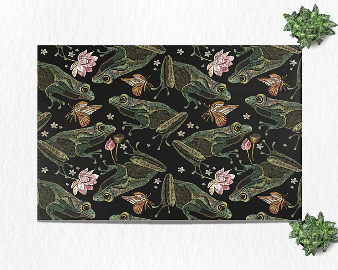 Frogs Area Rug, Dark Academia Rug, Goblincore Rug, Frogcore Rug ...