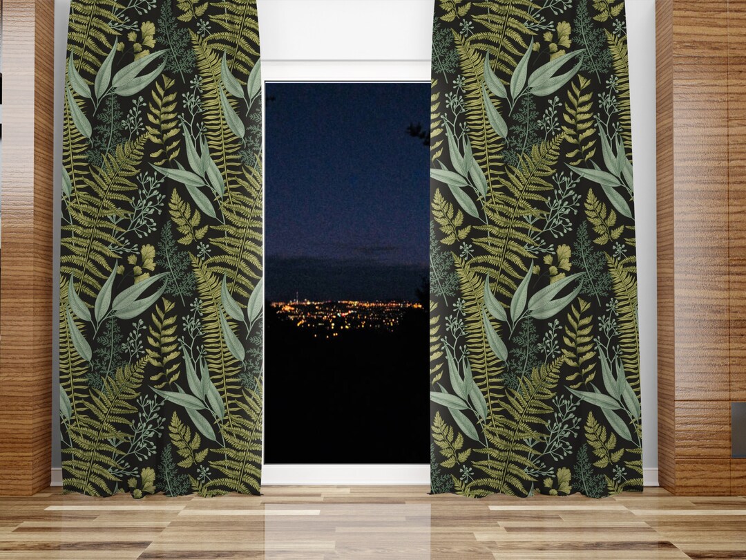 Vintage Fern Window Curtain: Botanical Cottagecore Decor - Etsy