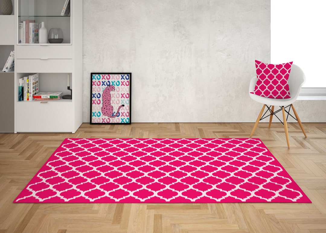 Hot Pink Preppy Rug, Preppy Room Decor, VSCO Preppy Rug, VSCO Girl Area ...