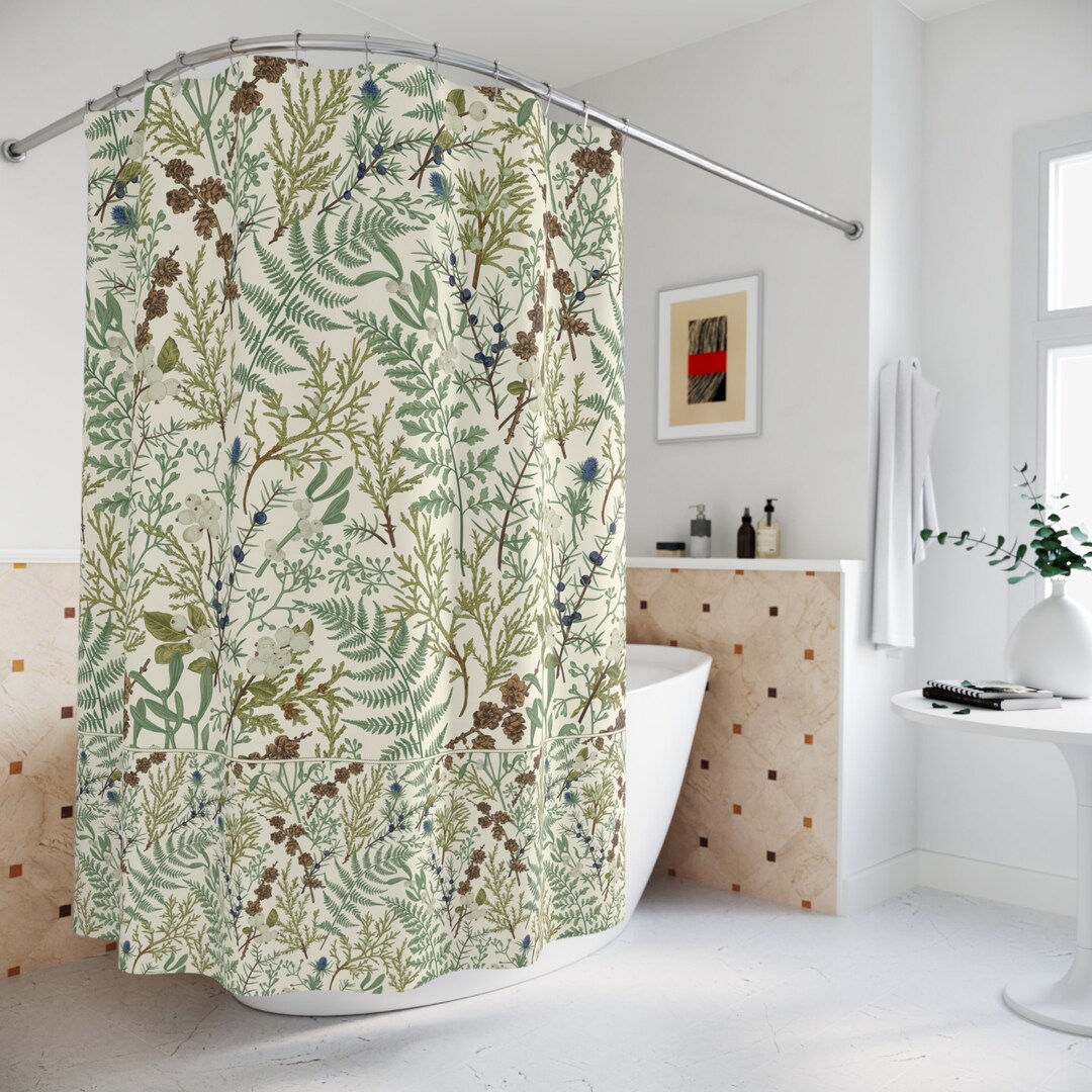 Forest Fern Shower Curtain: Botanical Cottagecore Bath Decor - Etsy