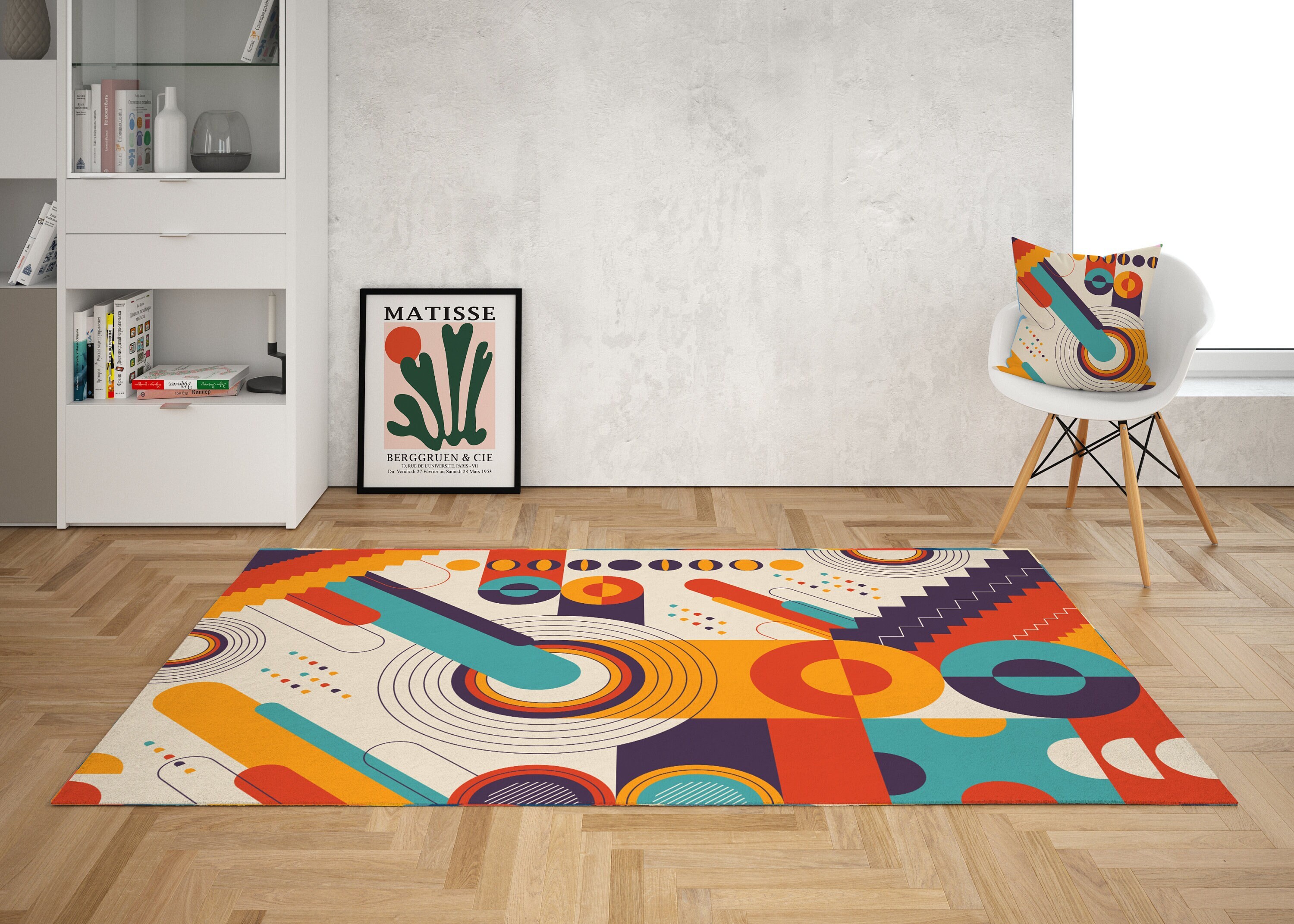 Orange Groovy Retro 70s Area Rug Mid Century Modern - Etsy