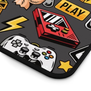 Retro Arcade Desk Mat, Game Controller Joystick, 90s Retro Deskpad ...