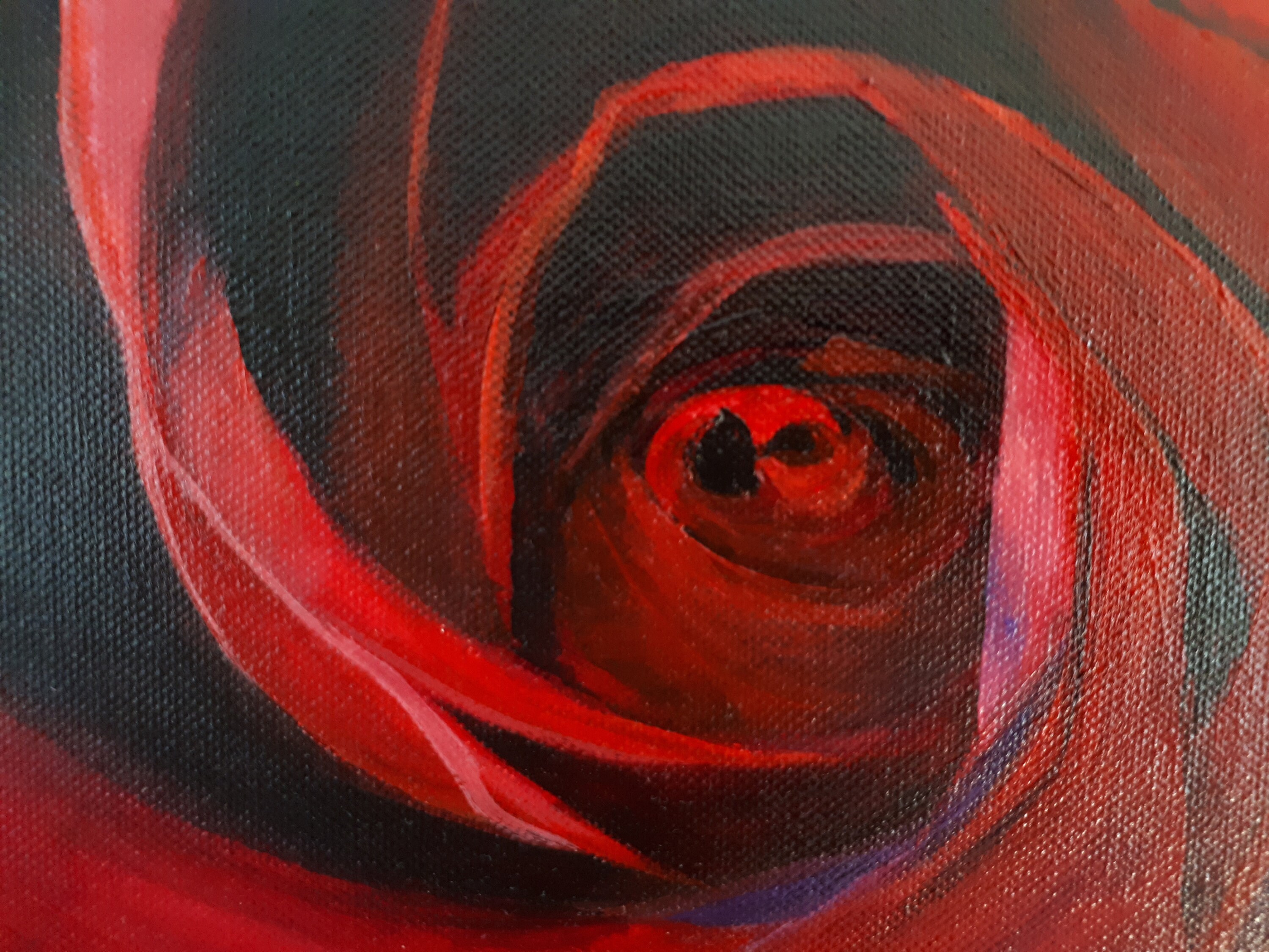 Original Acrylic Painting Red Rose Gift Deep Red Rose Art 50x60x3,5 Cm ...
