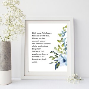 Hail Mary Catholic Prayer | Instant DIGITAL Download Printable ...