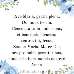 Ave Maria Hail Mary Latin Catholic Prayer | Instant DIGITAL Download ...