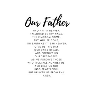 Catholic Our Father Prayer | Instant DIGITAL Download Printable Wall ...
