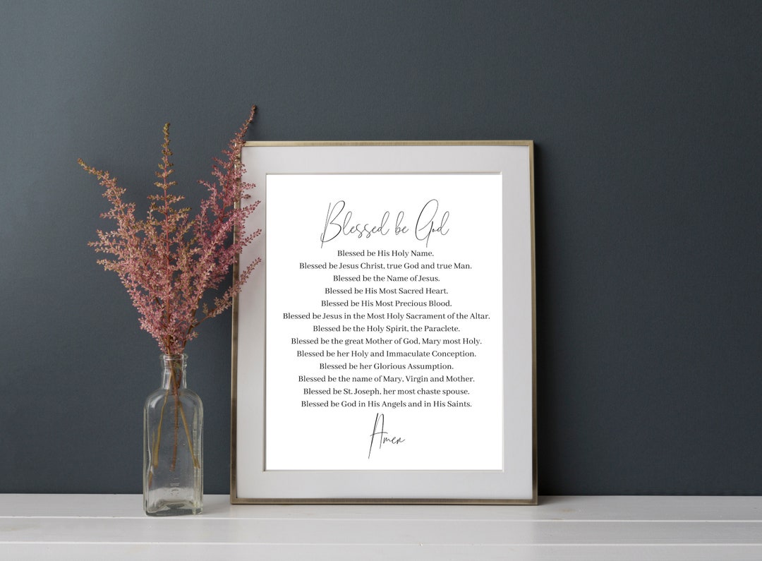 The Divine Praises | Catholic Prayer 8x10 Wall Art Decor | Instant ...