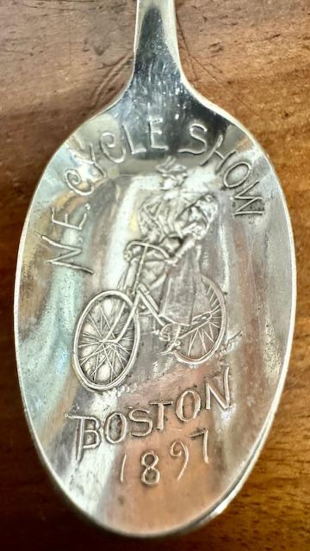 1897 Silver Plate Souvenir Spoon From Boston Bicycle Show - Etsy