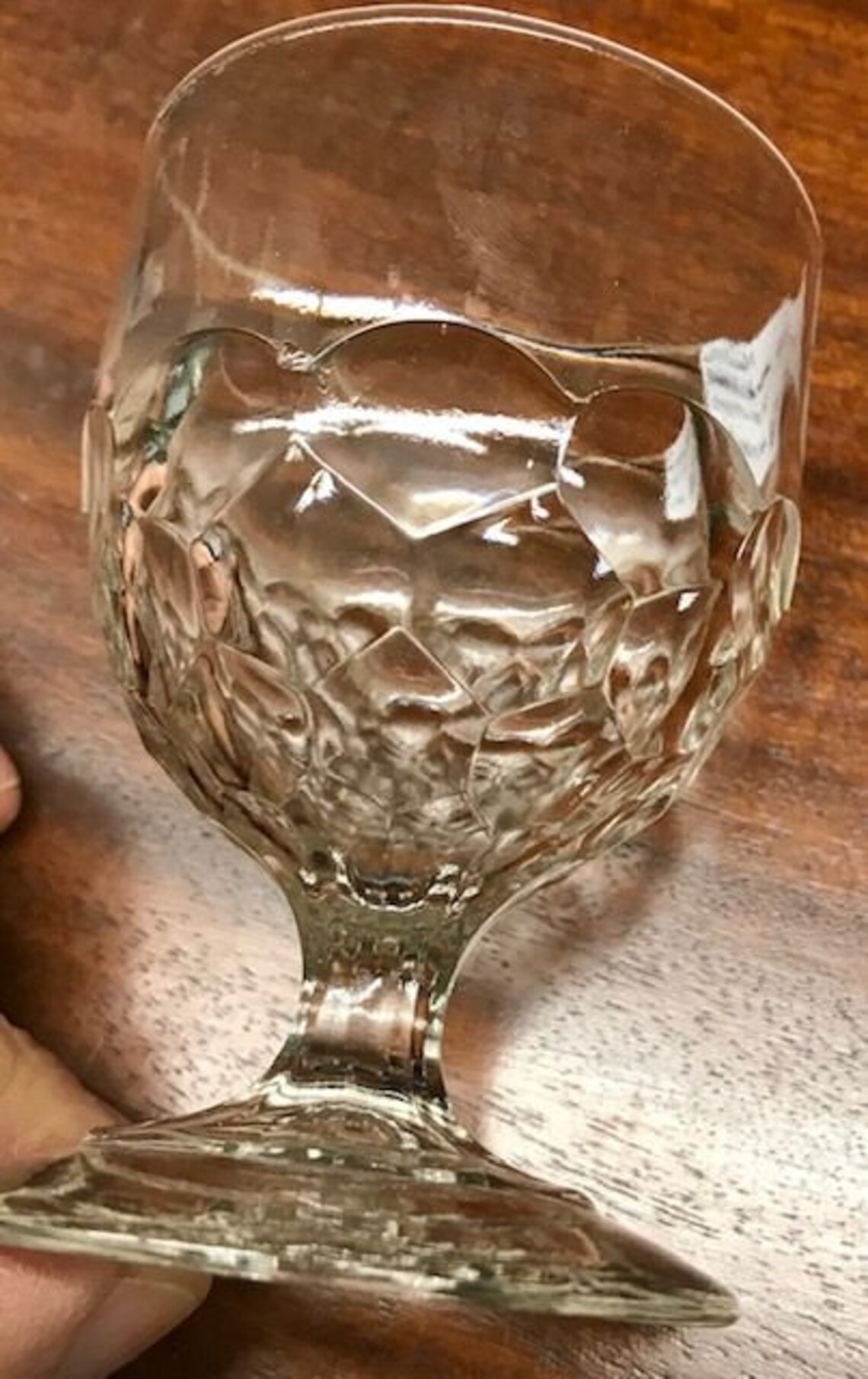 EAPG Flint Glass Honeycomb Pattern Footed Wine | Etsy