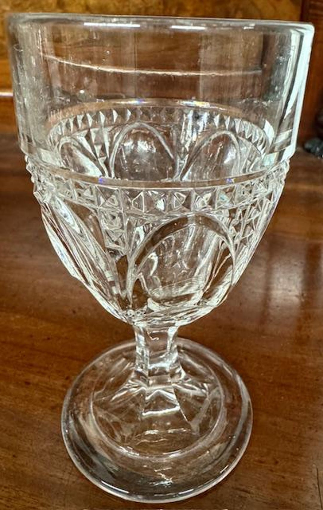 Antique EAPG Paneled Oval Wine Glass - Etsy