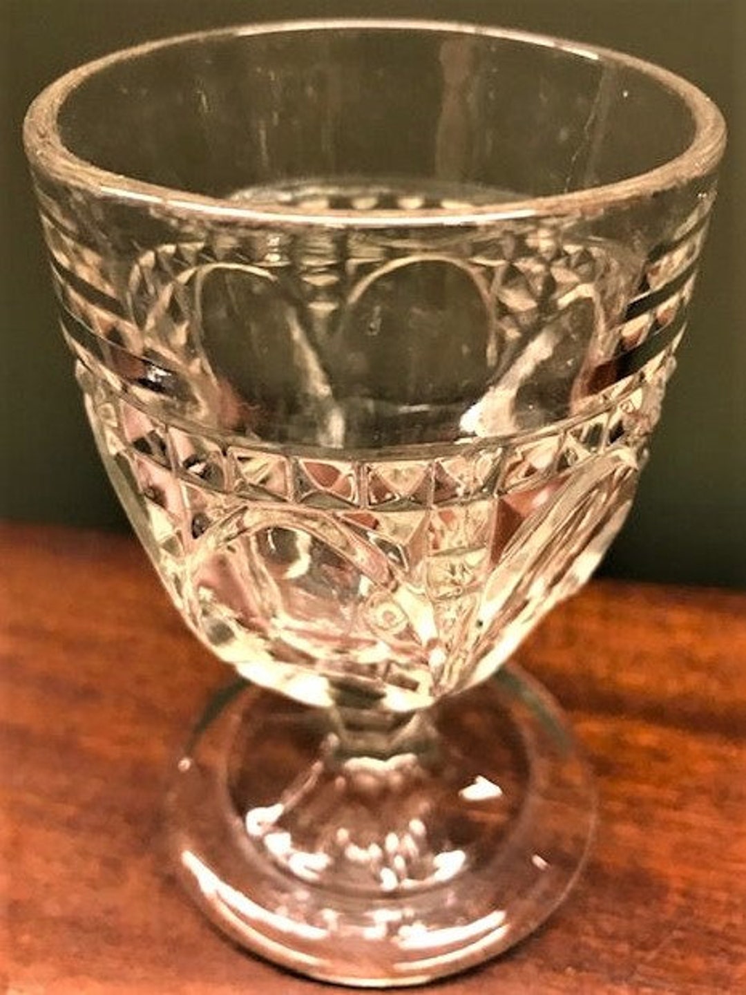 EAPG Flint Glass Paneled Oval Wine or Egg Cup - Etsy