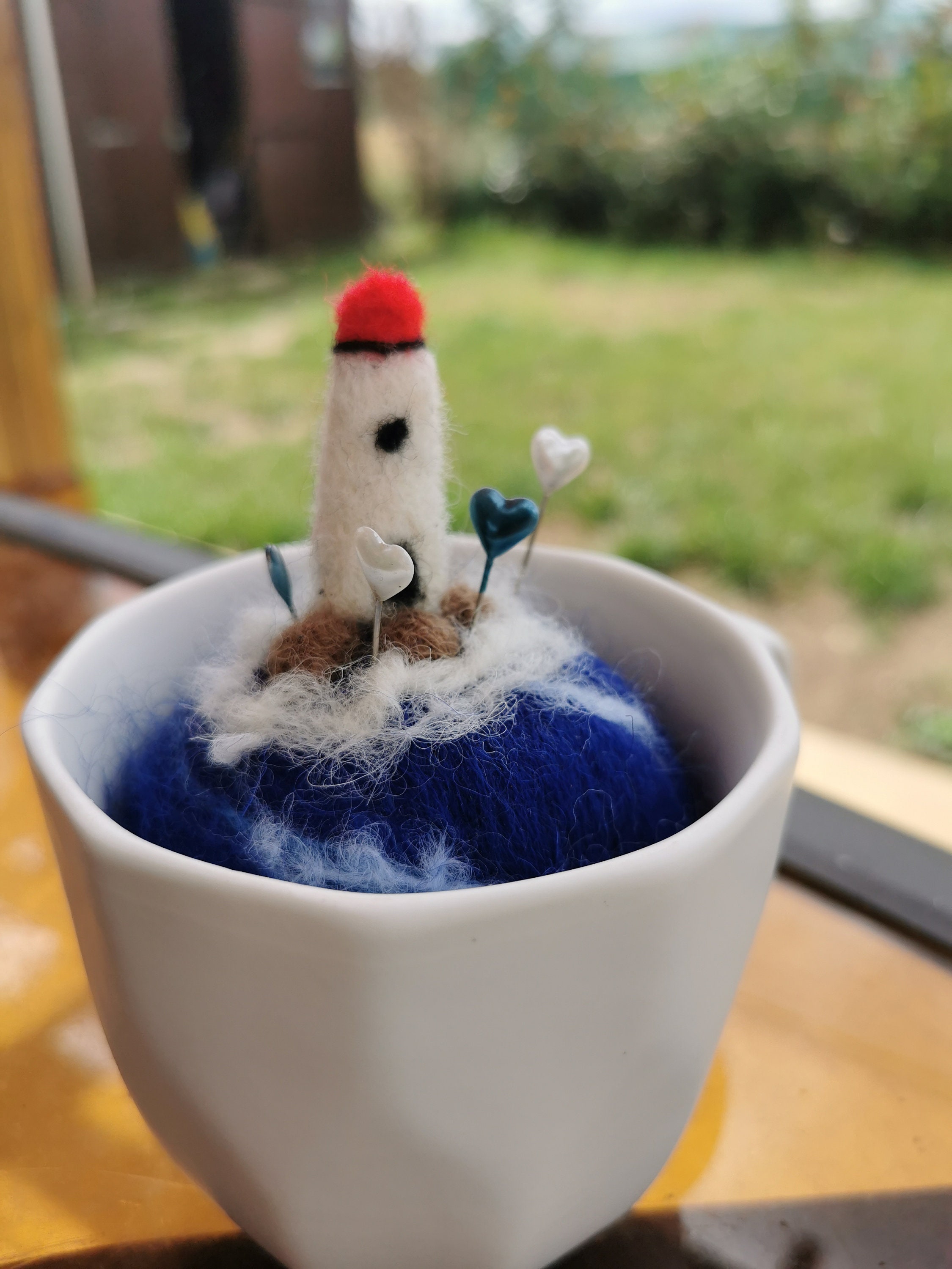 Pin cushion Lighthouse needle felt - Etsy Italia