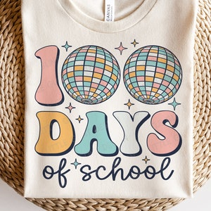 Disco Ball 100 Days of School SVG, Groovy 100 Days SVG, Retro 100 Days ...
