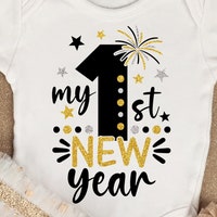 My First New Year PNG, 1st New Year Design, Kids Sublimation Design ...