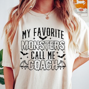 Halloween SVG PNG, My Favorite Monsters Call Me Coach, Retro Halloween ...
