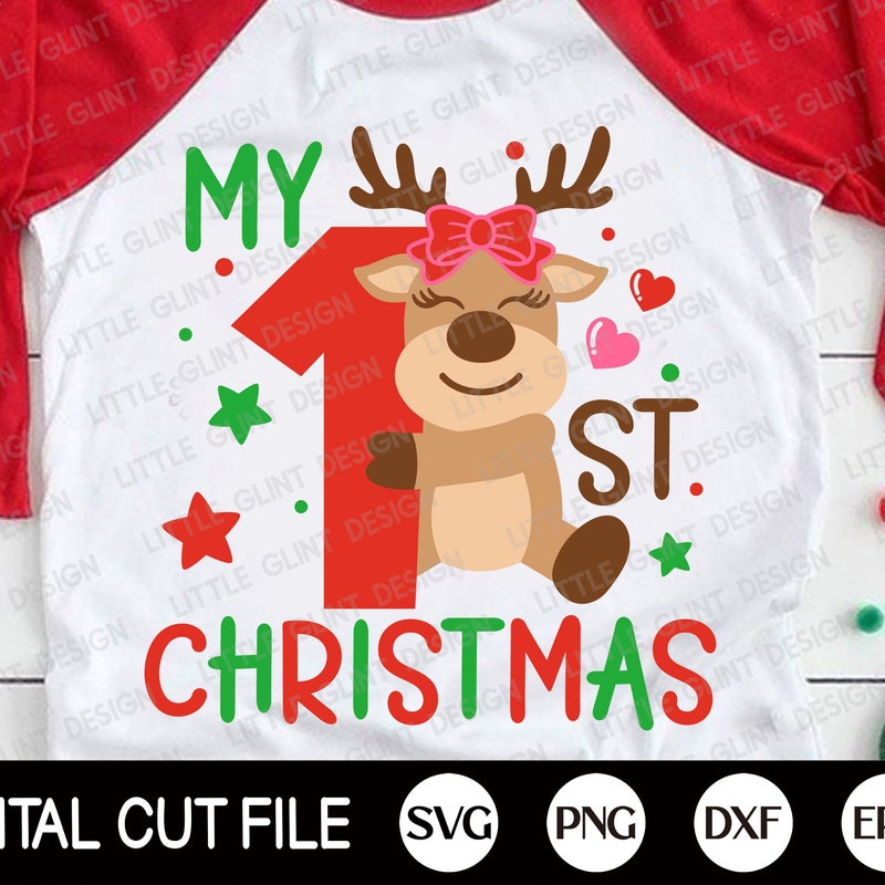 Girls First Christmas Svg - Etsy