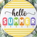 Hello Summer Welcome Sign Round Door Hanger SVG Summer Sign - Etsy