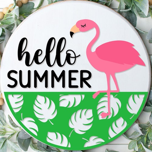 Hello Summer Welcome Sign Flip Flop Door Hanger Svg Summer Etsy