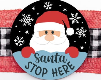 Christmas Santa Welcome Sign SVG Santa Door Hanger SVG Santa - Etsy