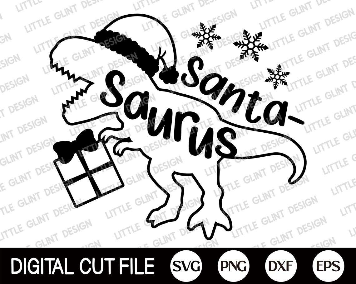 Christmas Dinosaur SVG Santa Saurus Svg Santa T-rex Svg - Etsy