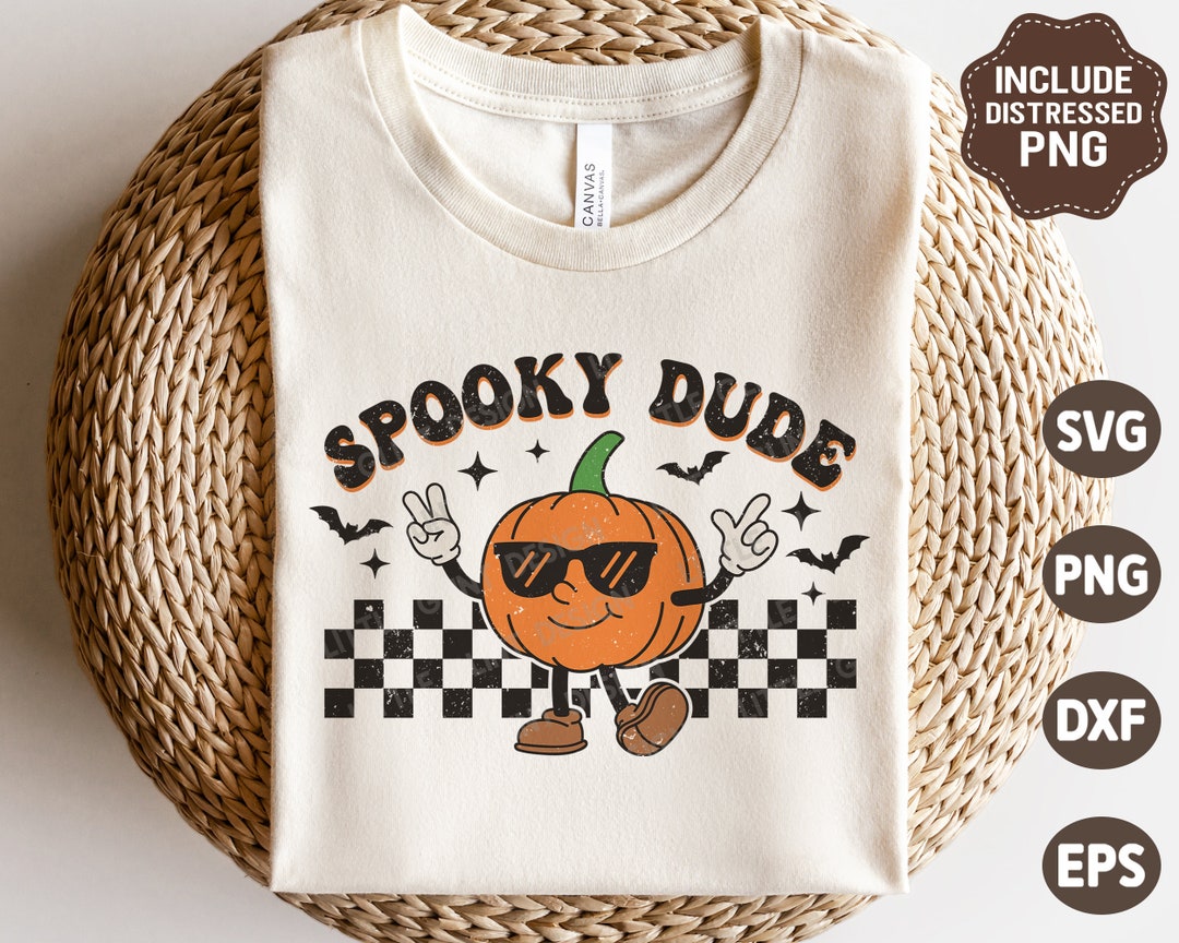 Halloween SVG PNG, Spooky Dude SVG, Pumpkin Png, Retro Halloween Boy Shirt, Svg Files for Cricut ...