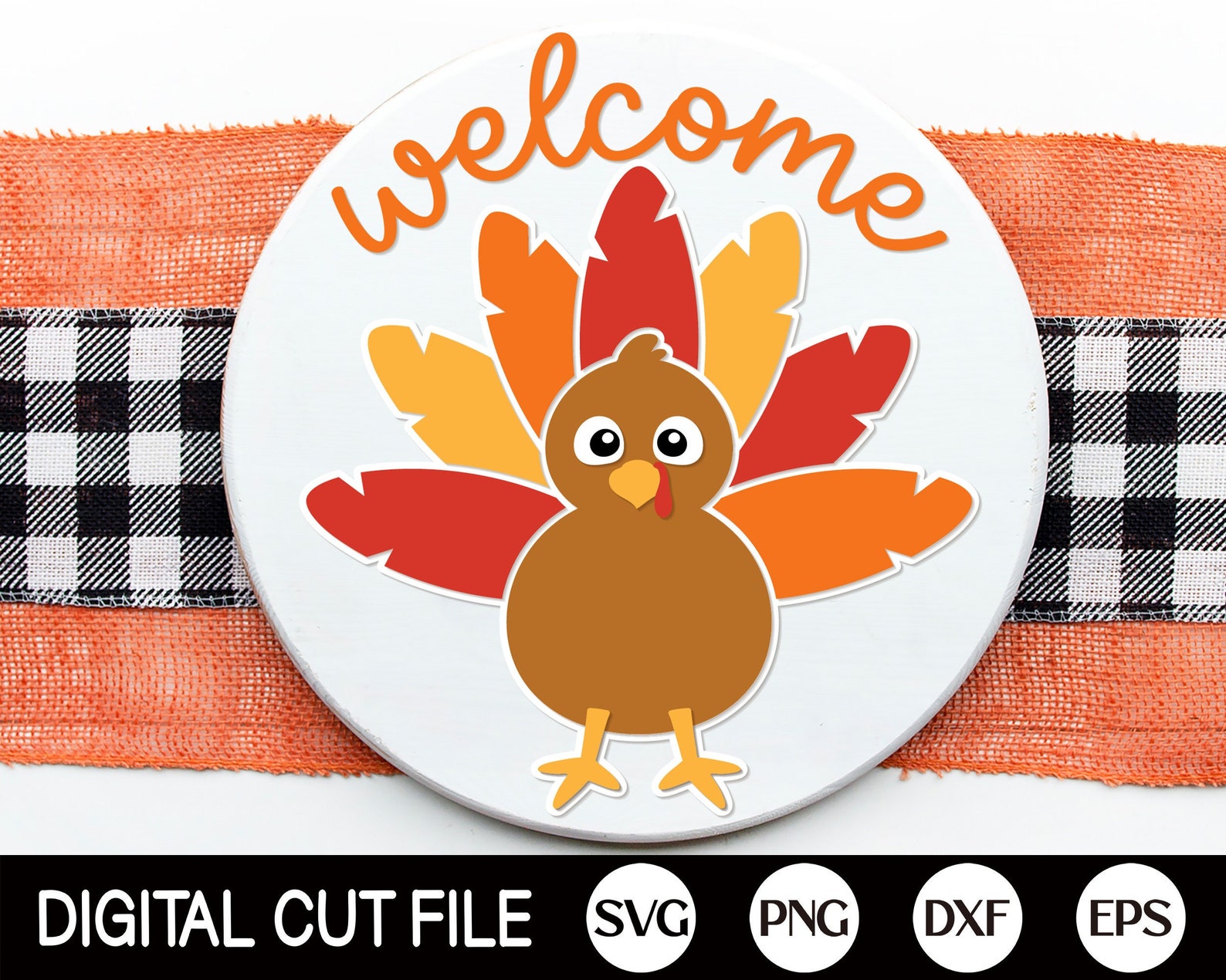 Thanksgiving Turkey Welcome Sign SVG Thanksgiving Door Hanger - Etsy