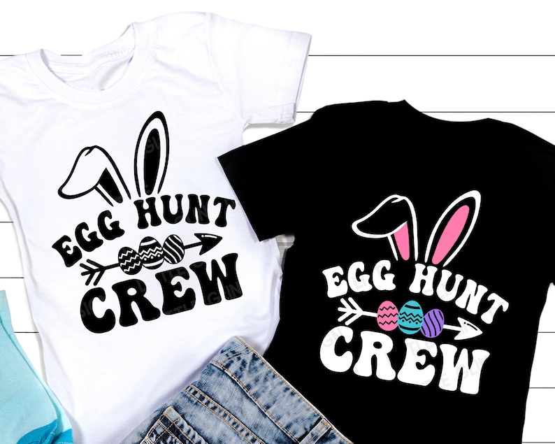 Egg Hunting Crew SVG Retro Easter SVG Groovy Easter Family - Etsy
