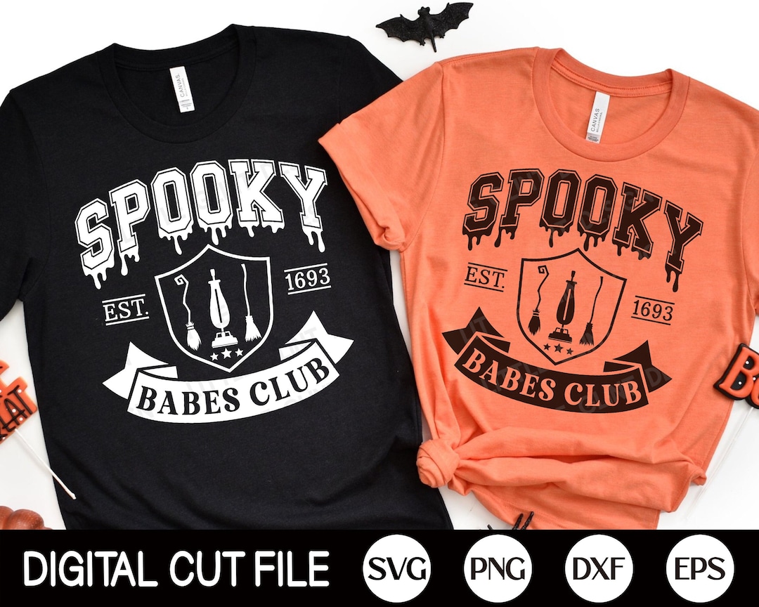 Spooky Babes Club SVG PNG, Halloween Varsity Svg, Witch Svg, Retro ...