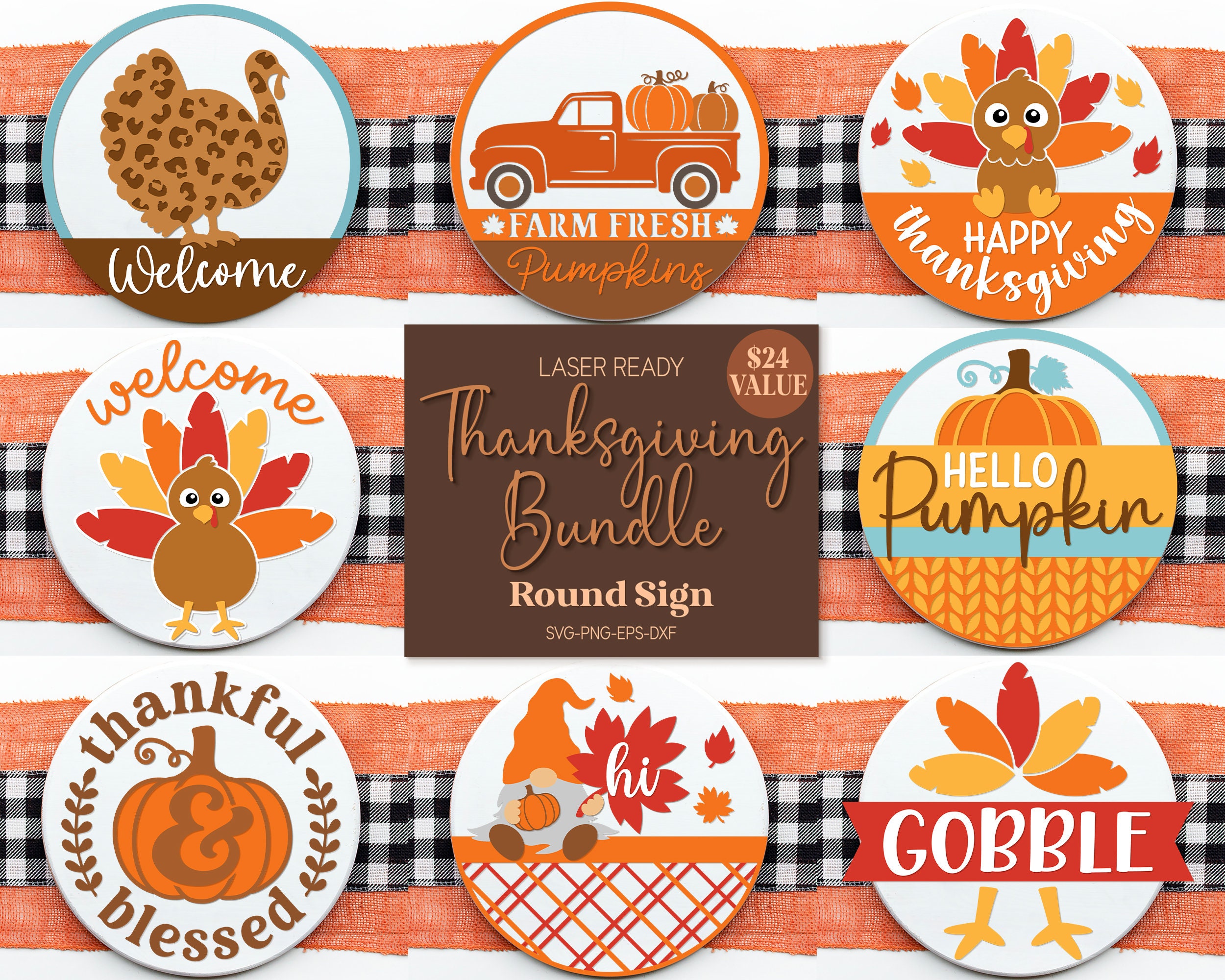 Thanksgiving Welcome Sign Bundle Thanksgiving Door Hanger - Etsy