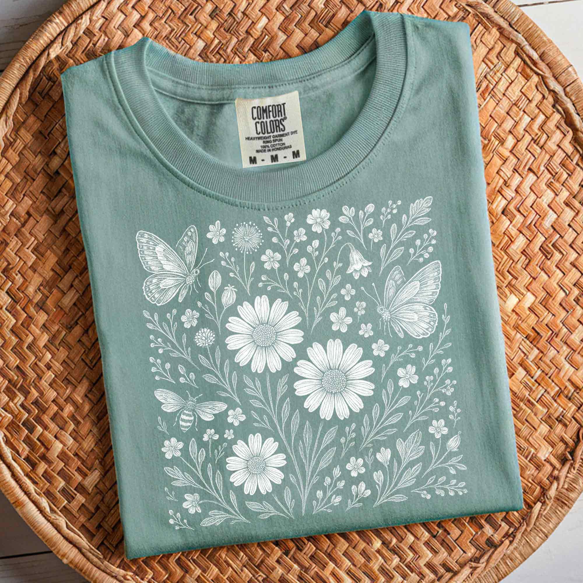 Boho Spring Floral Wildflowers PNG, Spring Wildflower Leaves Png, Retro ...