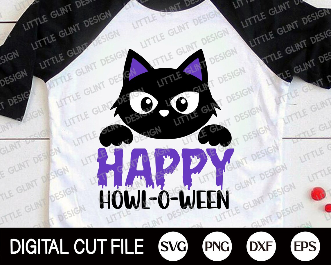 Happy Howl-o-ween Svg Halloween Svg Spooky Svg Black Cat | Etsy