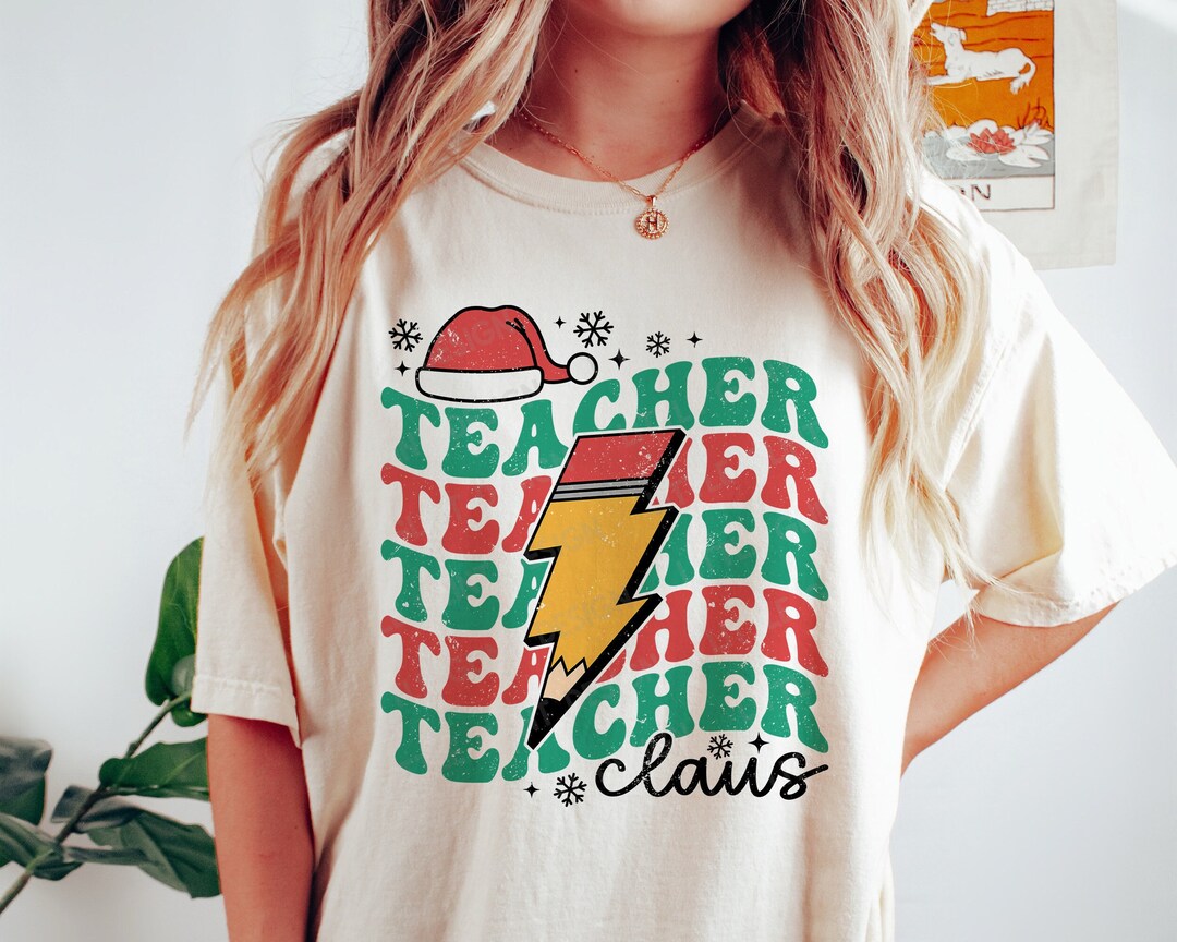 Teacher Claus SVG, Christmas Teacher Svg, Teachers Holidays Png, Retro ...
