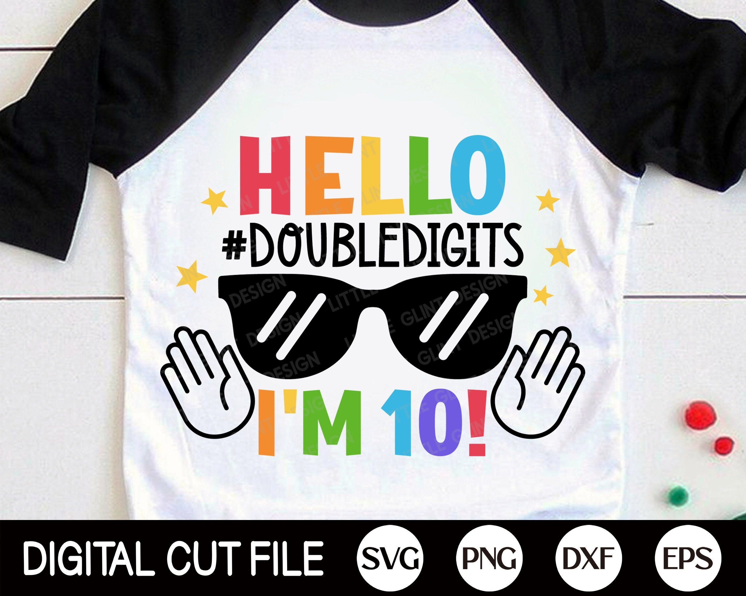 Hello Double Digits I'm 10 SVG Tenth Birthday Svg Kids - Etsy