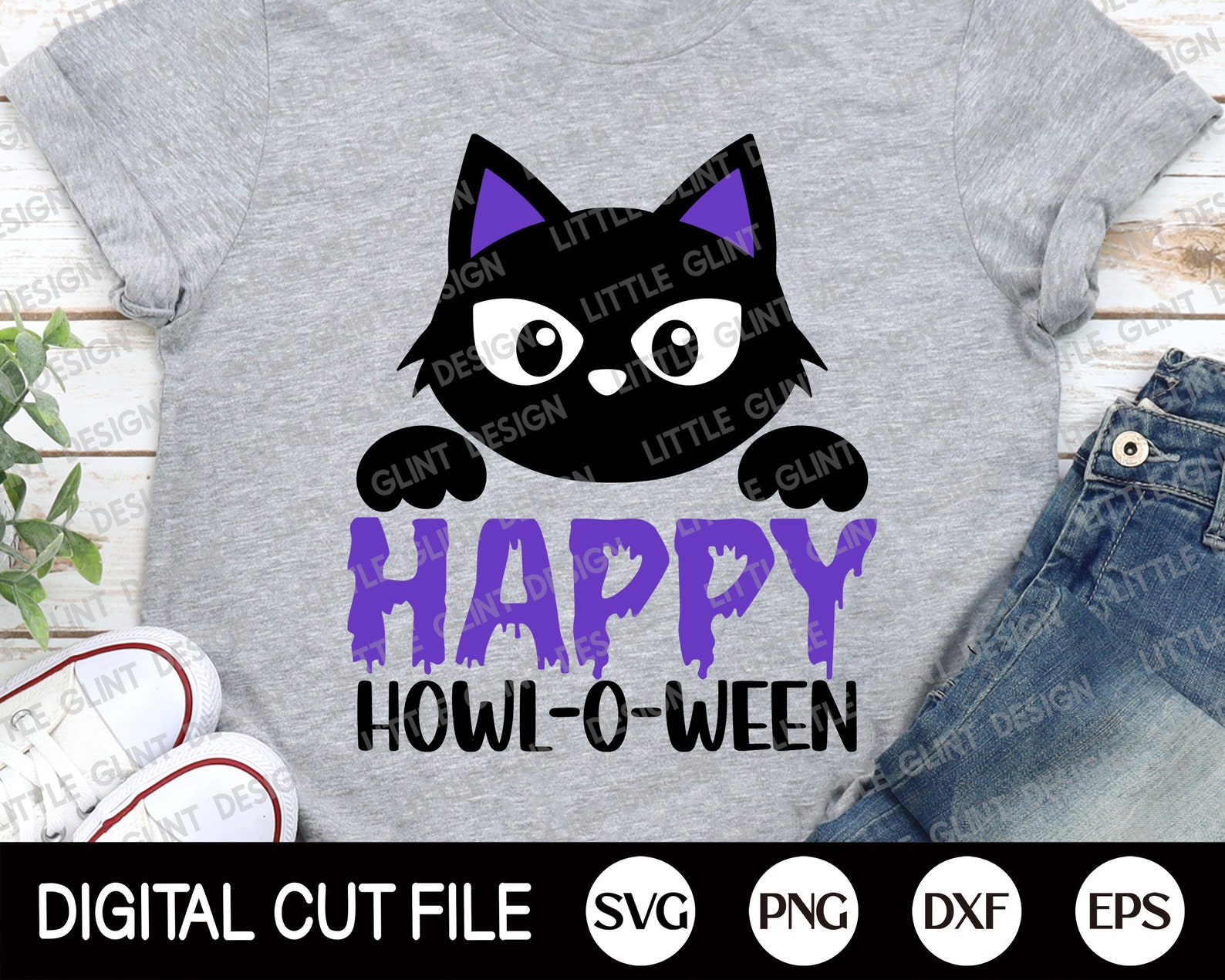 Happy Howl-o-ween Svg Halloween Svg Spooky Svg Black Cat | Etsy