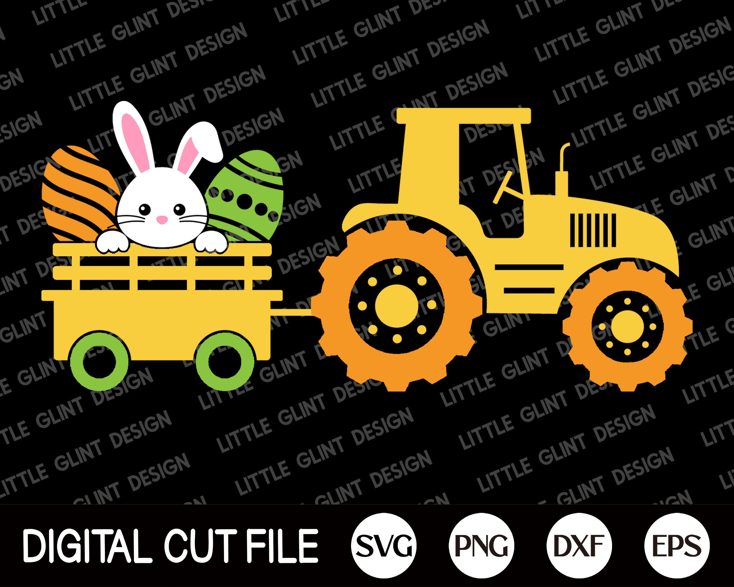Rabbit in Tractor Svg Easter Svg Happy Easter Svg Easter - Etsy