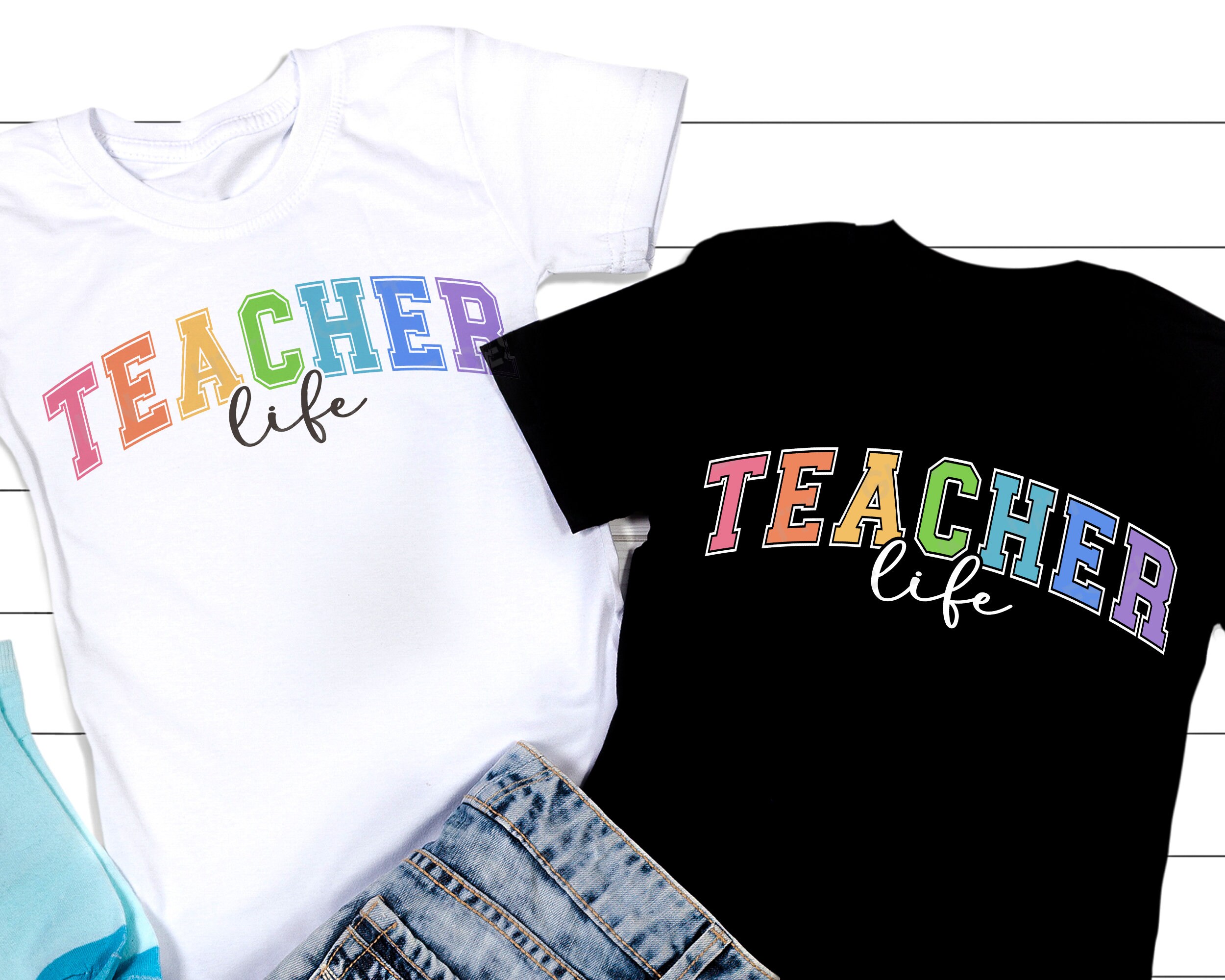 Teacher Life SVG PNG, Teacher Varsity Svg, Distressed Back to School ...