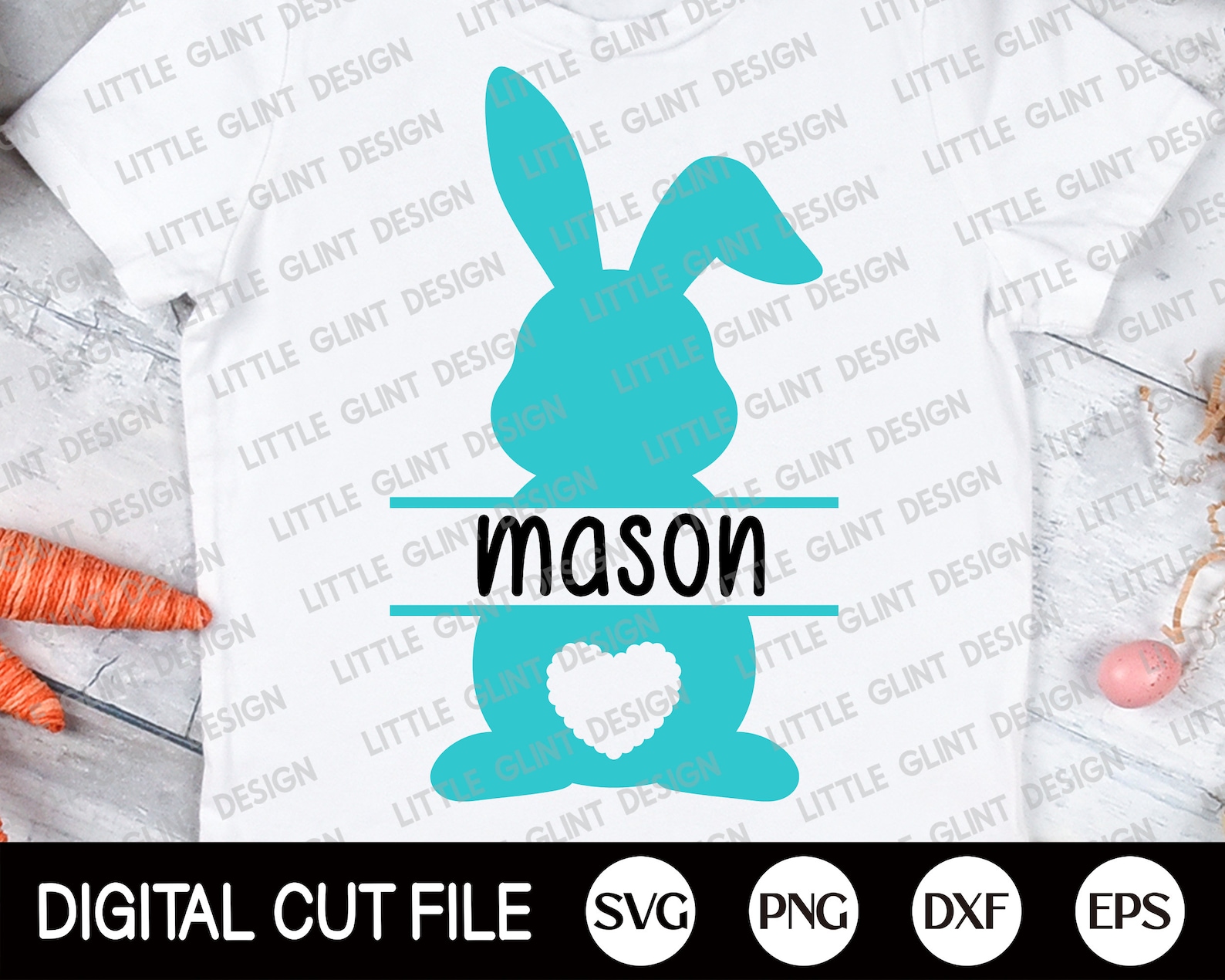 Bunny Name Svg Easter Svg Monogram Svg Bunny Name Frame | Etsy