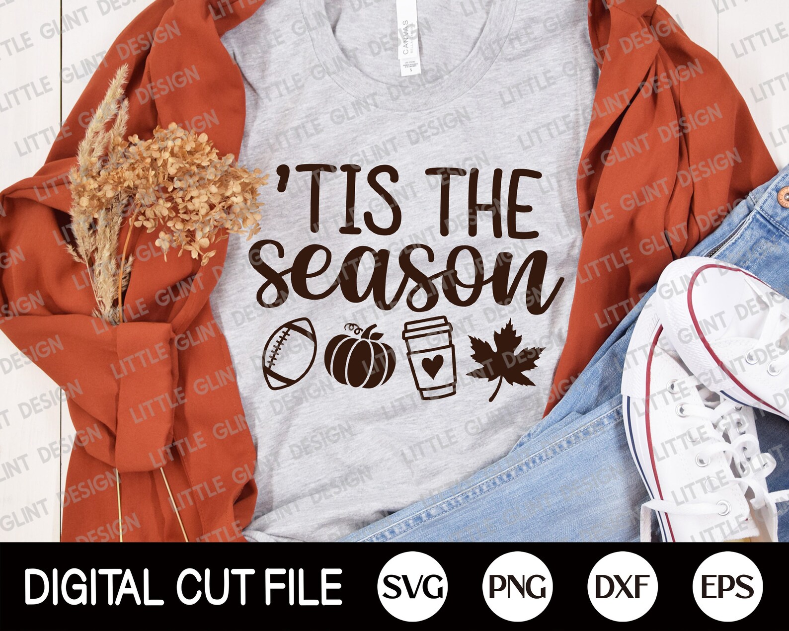 Funny Fall Svg TIS THE Season Svg Thankful Svg Autumn Svg | Etsy