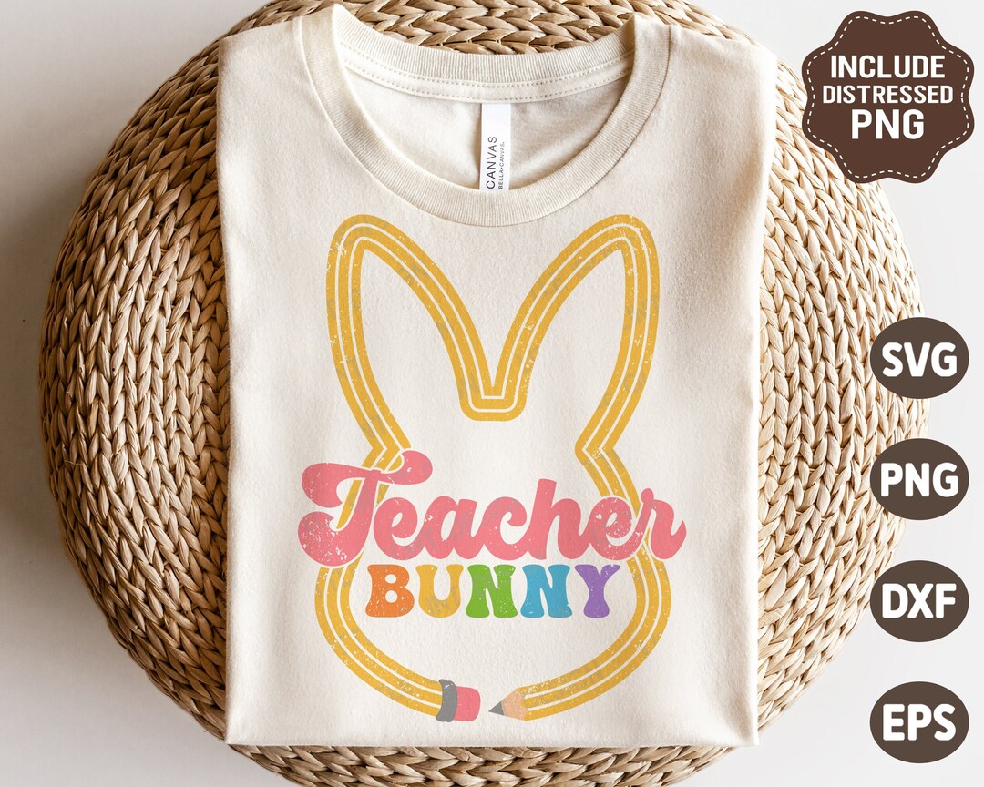 Teacher Bunny SVG PNG, Easter Teacher Svg, Easter Bunny Png, Gift for ...