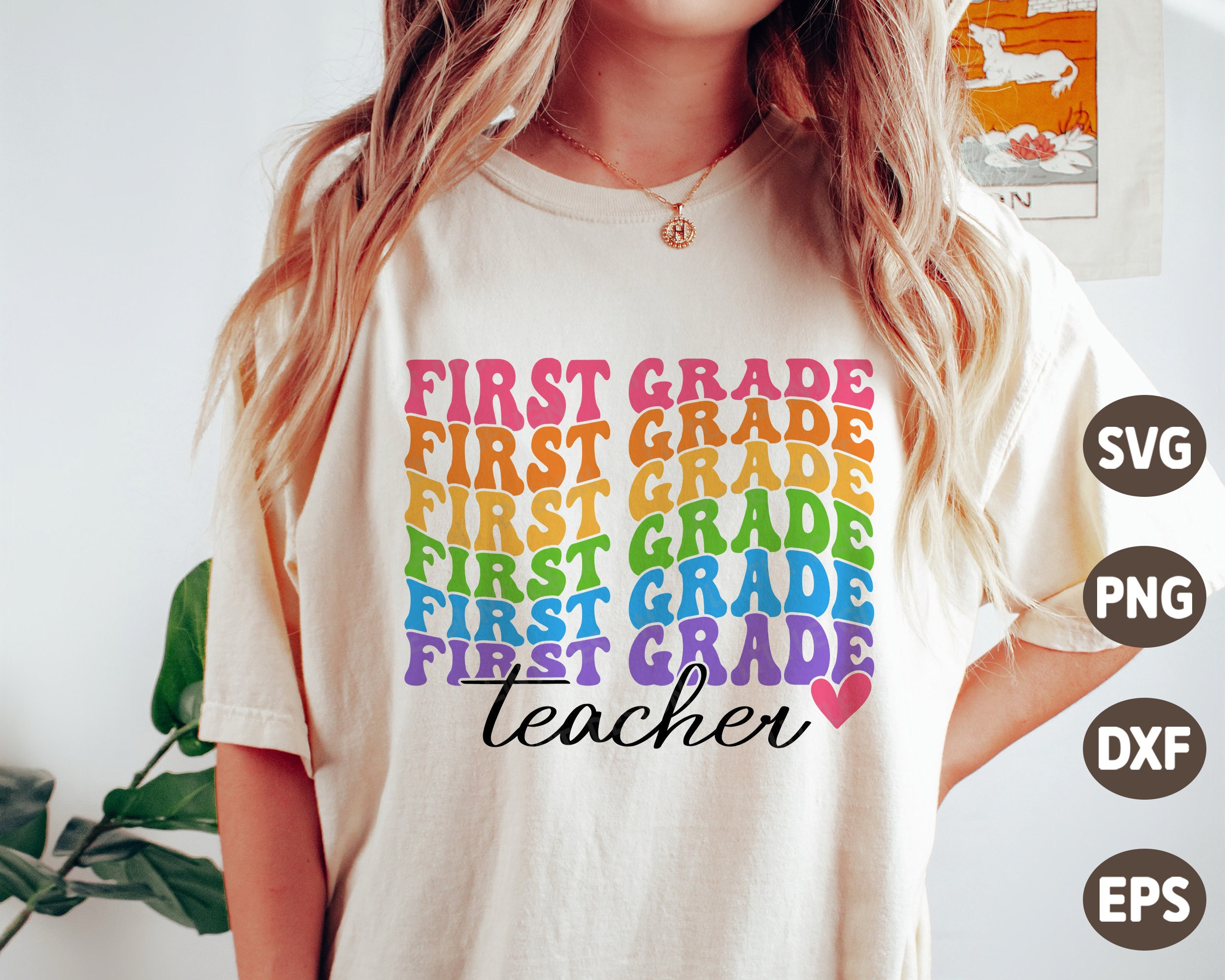 Stacked First Grade Teacher SVG Back to School Svg 1st Grade - Etsy