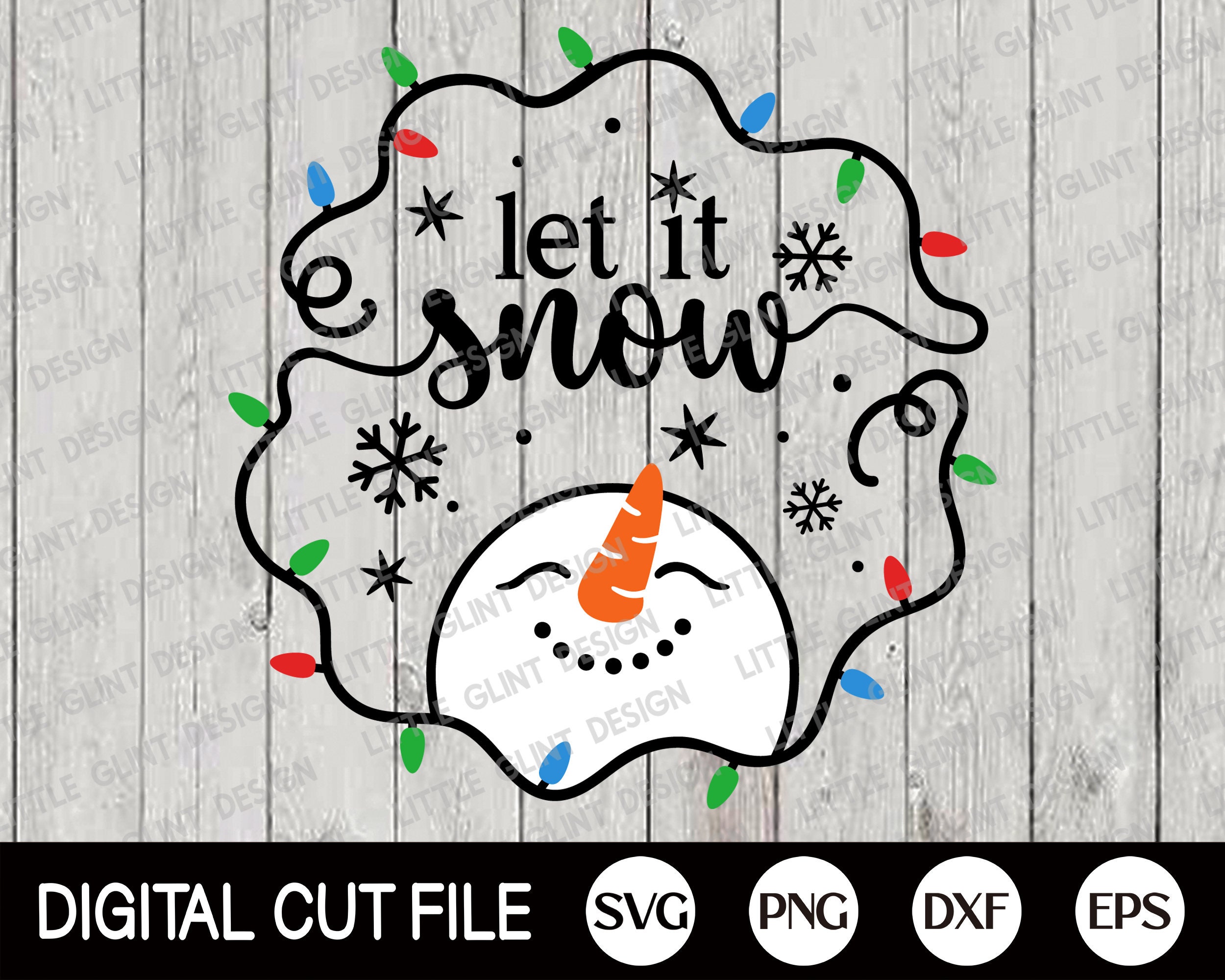 Let It Snow SVG Christmas Ornament Svg Round Sign Svg - Etsy