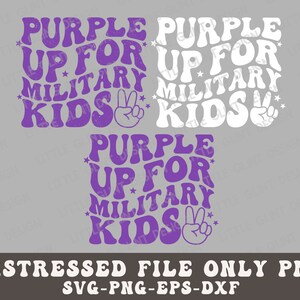 Purple up for Military Kids SVG PNG, Military Child Month Svg, Peace ...