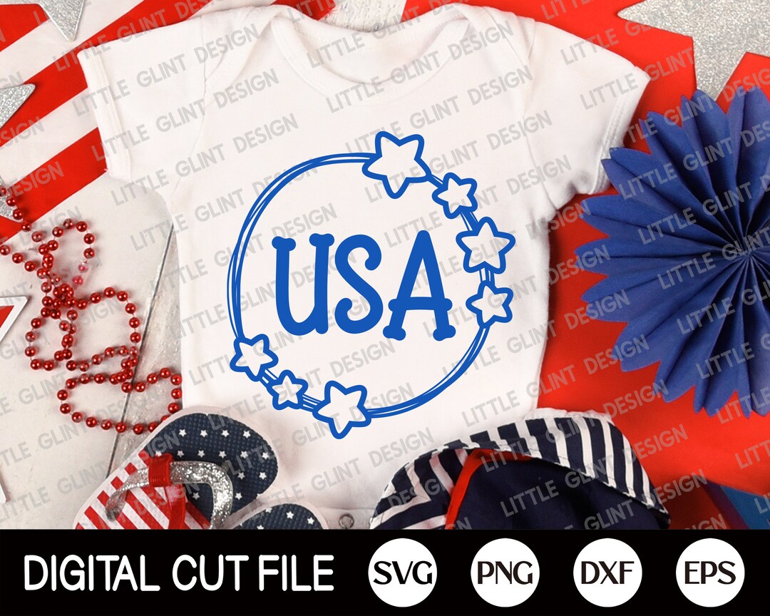 4th of July Monogram Svg, Star Frame, American Flag Svg, Independence ...
