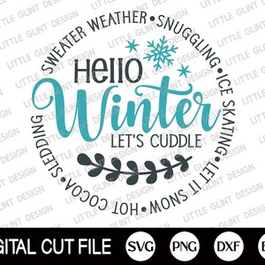 Hello Winter Sign SVG, Farmhouse Svg, Round Sign Svg, Welcome Sign Svg ...