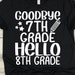 Goodbye 7th Grade Hello 8th Grade Svg, 7th Grade Shirt, Shcool Grade ...