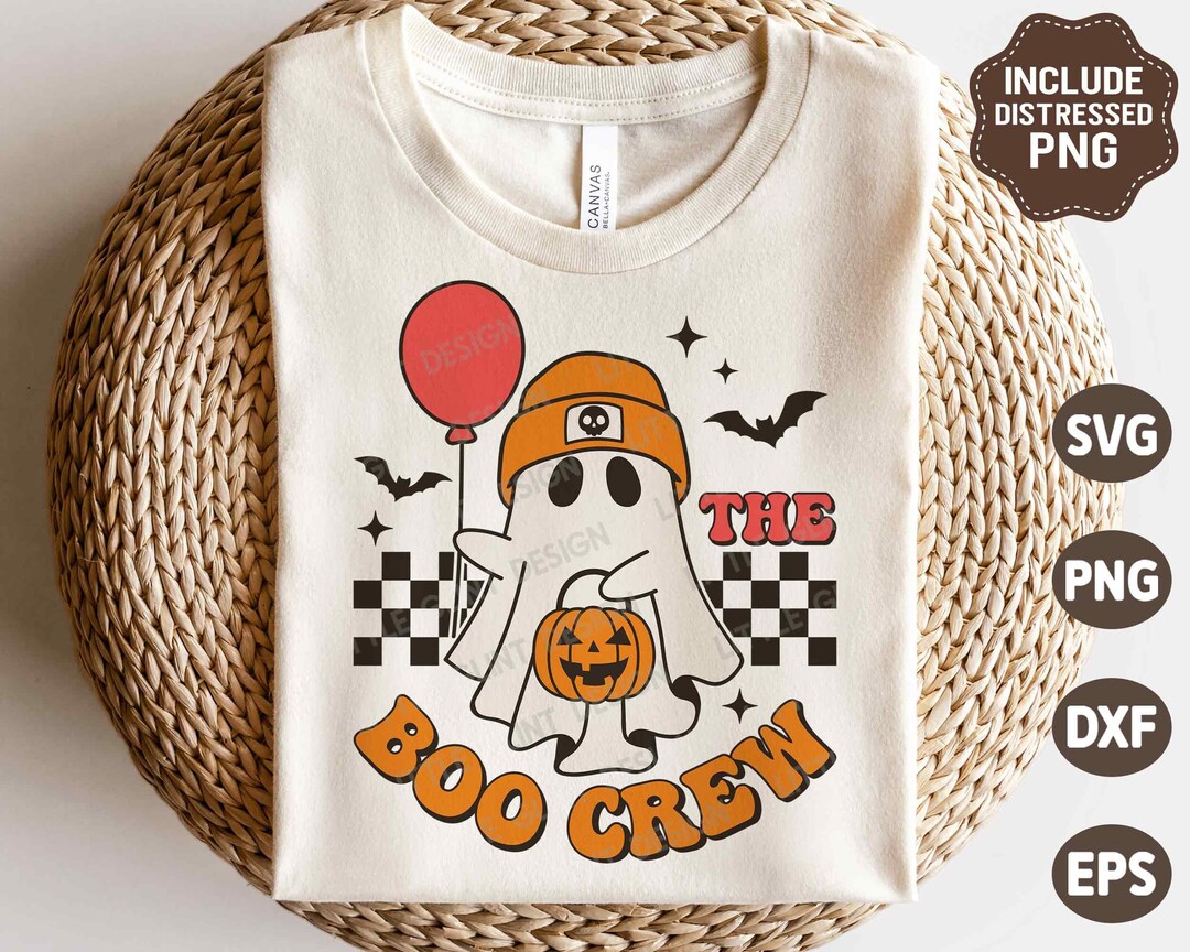 Halloween SVG PNG, the Boo Crew SVG, Ghost Png, Retro Halloween Boys Shirt, Sublimation, Svg ...