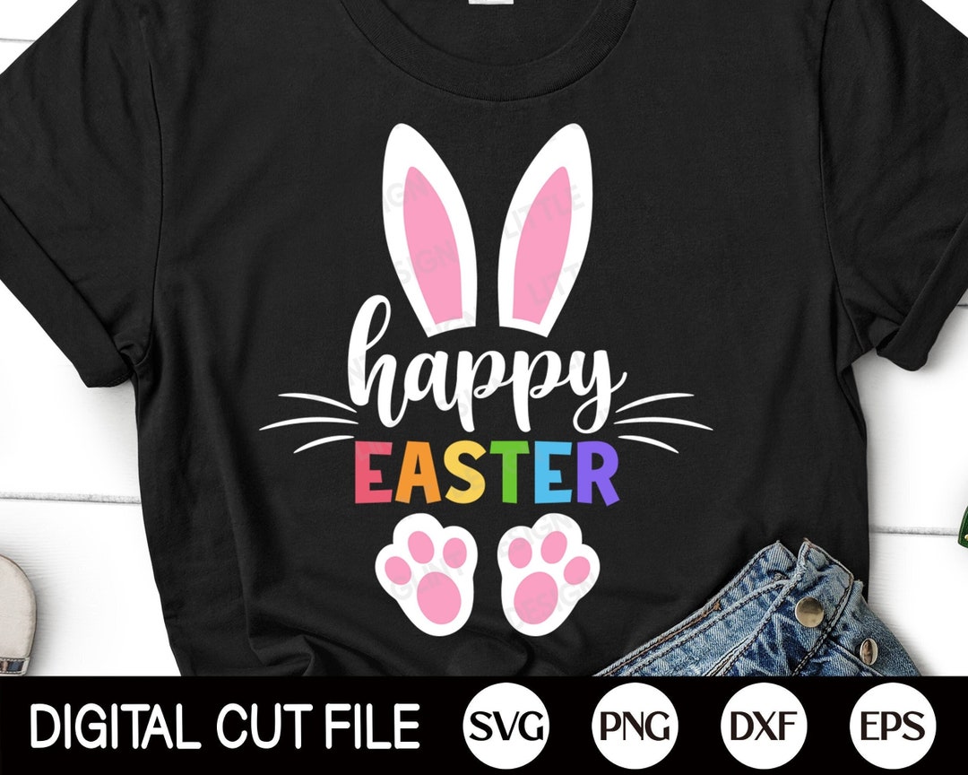 Happy Easter Svg, Kids Easter SVG, Cute Bunny Ears, Easter Egg, Happy ...